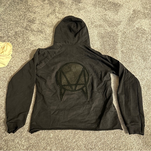owsla | Shirts | Owsla Black Hoodie With Large Black Logo Patch | Poshmark